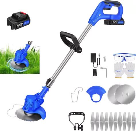 Cordless Grass Trimmer Electric Strimmer Garden Edger Cutter With Li