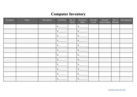 Computer Inventory Template Empty Table Fill Out Sign Online And