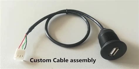 Micro Usb Pin Male To Micro Pin Female Micro Usb Panel Mount Cable With Panel Mount Ip