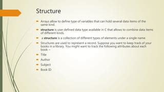 Structure In C Language PPT