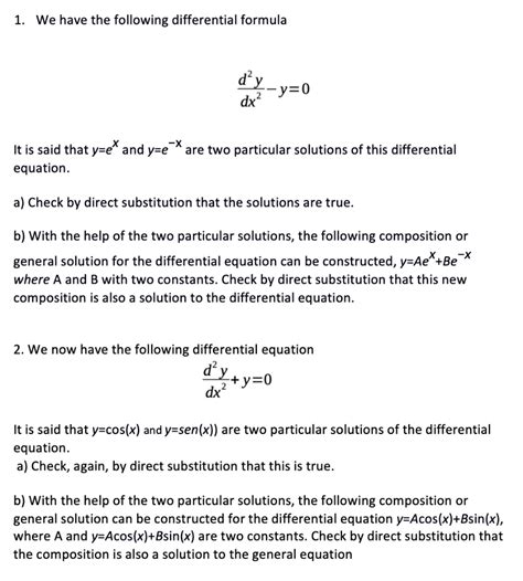 Solved We Have The Following Differential Formula Chegg Com