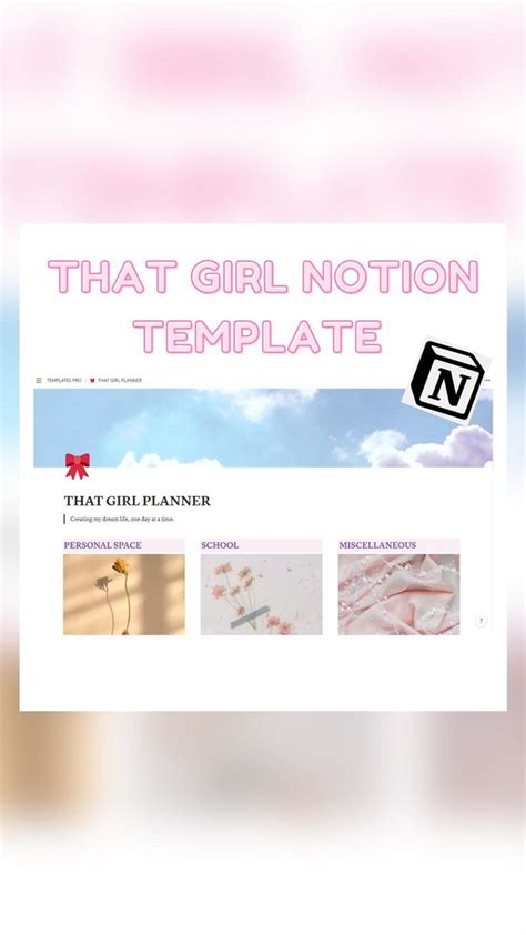 aesthetic that girl notion template