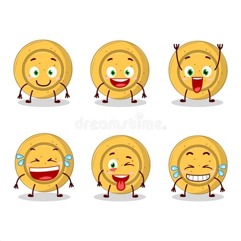 Cartoon Character Of Dalgona Candy Circle With Smile Expression Stock
