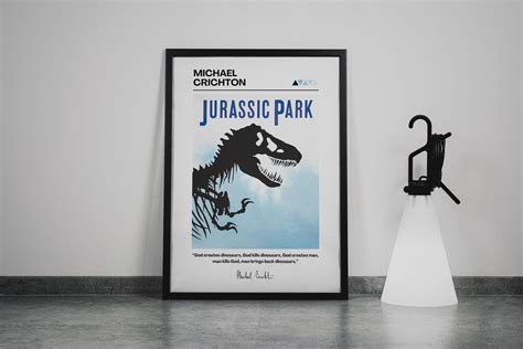 Jurassic Park Book Cover Poster Michael Crichton Minimalist Book