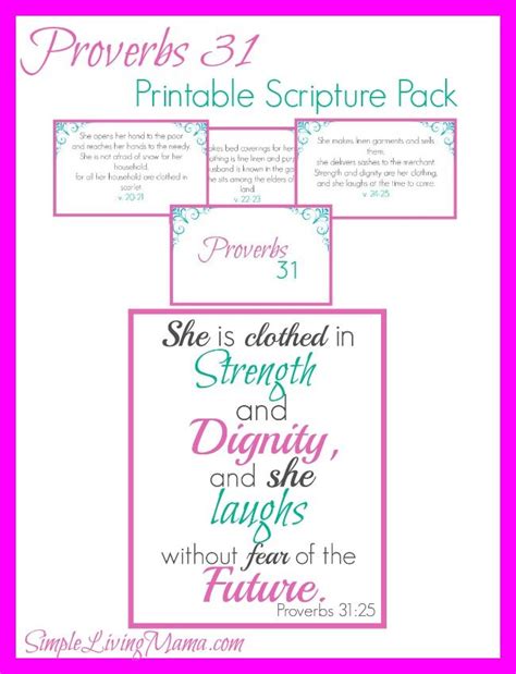 Printable Proverbs 31 Scripture Cards Proverbs 31 Scripture