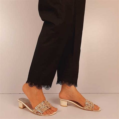Cotton Trouser With Bottom Lace Black Zt507 Zardi