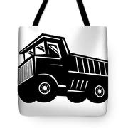 Haul Truck Or Rigid Dump Truck Retro Woodcut Style Black And White