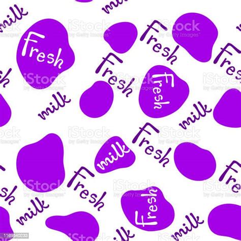 벡터 일러스트 소 스폿 원활한 패턴 바이올렛 칼라 신선한 우유 핸드 그린 레터링 0명에 대한 스톡 벡터 아트 및 기타 이미지 0명 가죽 기린 Istock