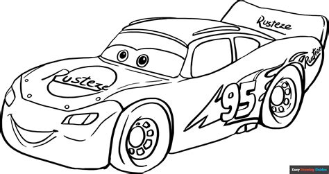 Lightning Mcqueen Coloring Page Easy Drawing Guides