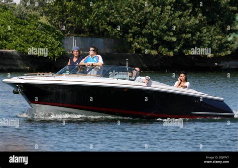 Latin Crooner Alejandro Sanz Takes A Boat Trip Round Miami Bay With