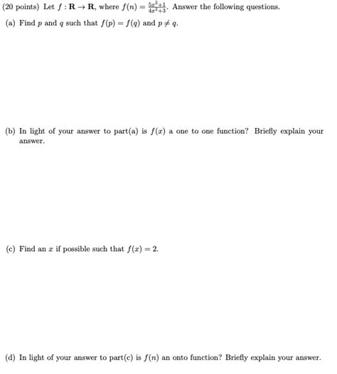 solved 20 points find the least integer n such that f x