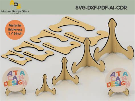 Fluid Design Easel Display Stands Adaptable Laser Cut Files