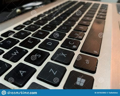 Close Up On The Notebook Keyboard From A Different Tilted Angle Highlighting Work From Home