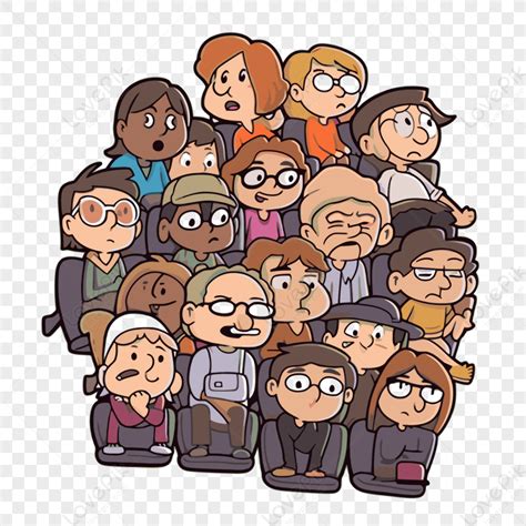 앉아있는 사람들의 그룹의 만화 런던 튜브그림 벡터상표청중 Png 일러스트 무료 다운로드 Lovepik