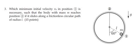 solved 3 which minimum initial velocity vo in position is