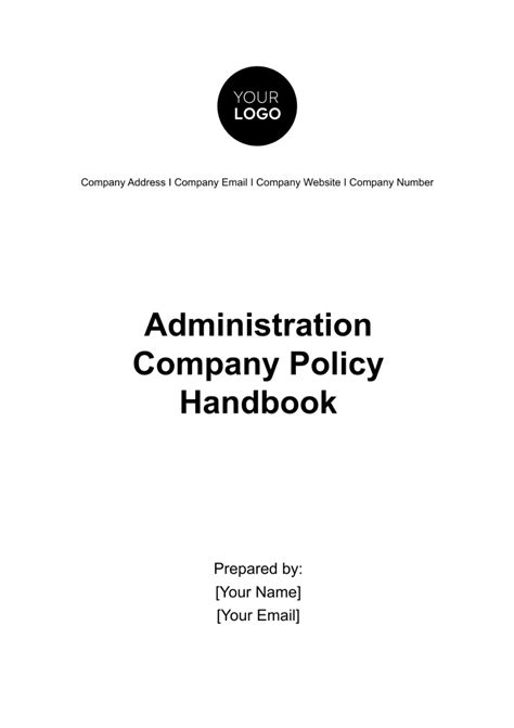 Free Administration Company Policy Handbook Template To Edit Online