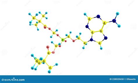 Adefovir Molecular Structure Isolated On White Stock Illustration