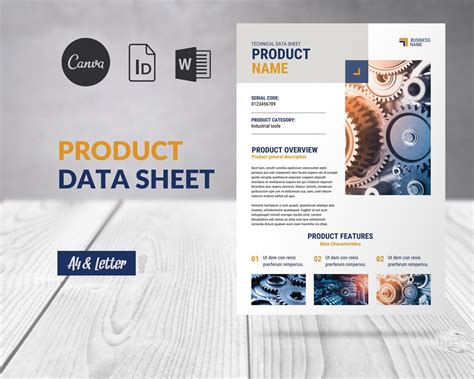 Product Sheet Template Canva Flyer Product Data Sheet Ms Word