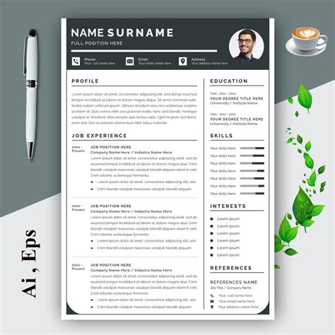 Business Resume Cv Template Layout Masterbundles