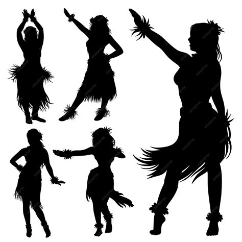 Premium Vector Beautiful Hawaiian Hula Girl Traditional Dancing Silhouette