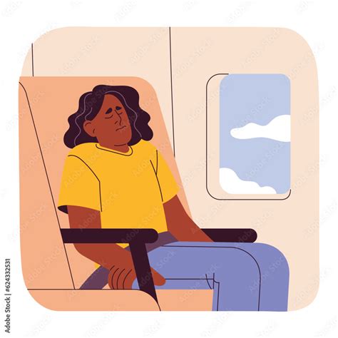 Stressed Woman With Air Flight And Airplane Phobia Afraid Scared