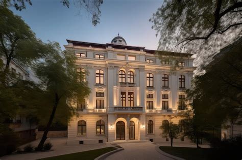 Premium Ai Image Classical Building Surrounded By Modern And