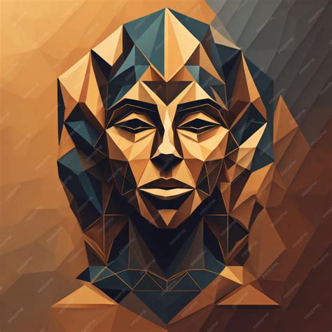 Premium Photo A Portrait Of A Man With A Geometric Pattern