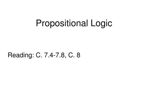 PPT Propositional Logic PowerPoint Presentation Free Download ID 249797