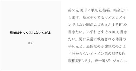 R 18 弟×兄 腐向け 兄弟はセックスしないんだよ 暗金の小説 Pixiv