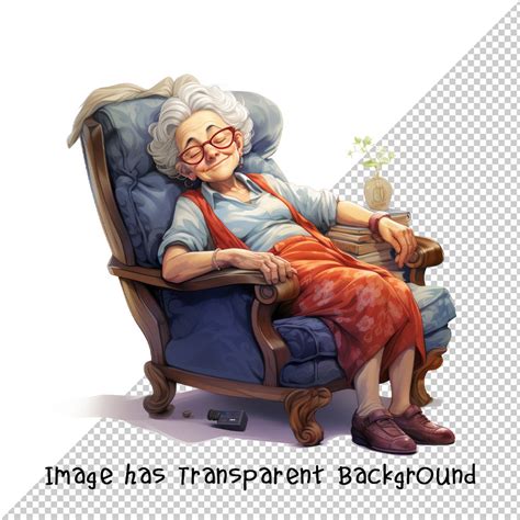 Old Lady Funny Sleeping Png Granny Sleeping Clipart Scrapbook Junk