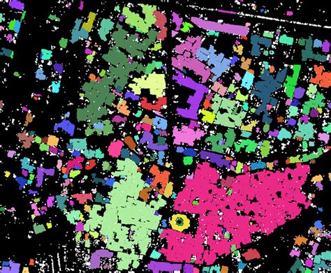unsegmented points colored as white points around segmented point