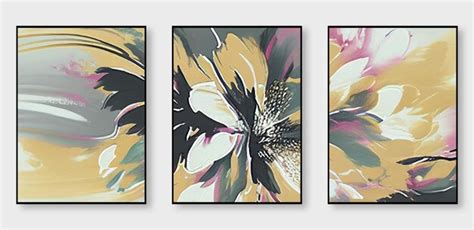 Premium Photo A Set Of Three Abstract Art Illustrations Modern