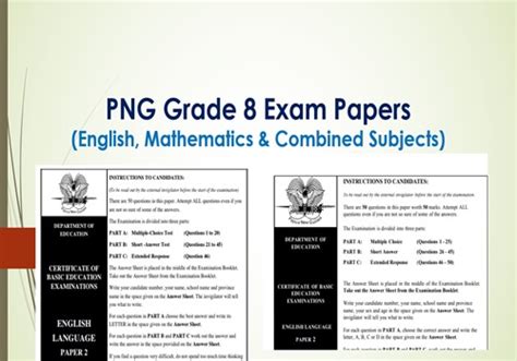 Png Grade 8 Exam Papers Pdfs Mathematics English Combined