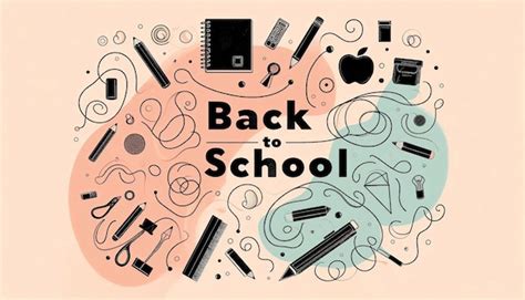 Linear Collage About School Premium Ai Generated Image