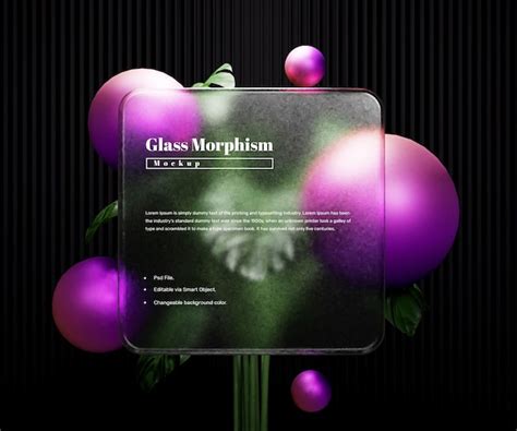 Premium Psd Glass Morphism Interface Presentation Mockup Or Square