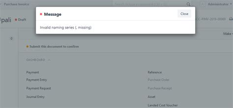 Purchase Invoice Submitting Error Error Frappe Forum