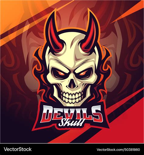 Devil Skull Mascot Logo Design Royalty Free Vector Image