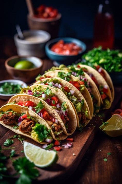 Mexikanische Fingerfood Tacos Mit Guacamole Und Salsa