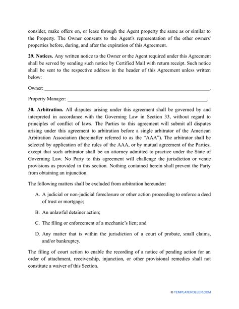 Texas Property Management Agreement Template Fill Out Sign Online And Download Pdf