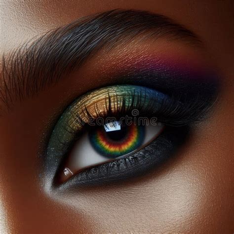 A Closeup Displaying Vibrant And Sparkling Eye Makeup With Dazzling