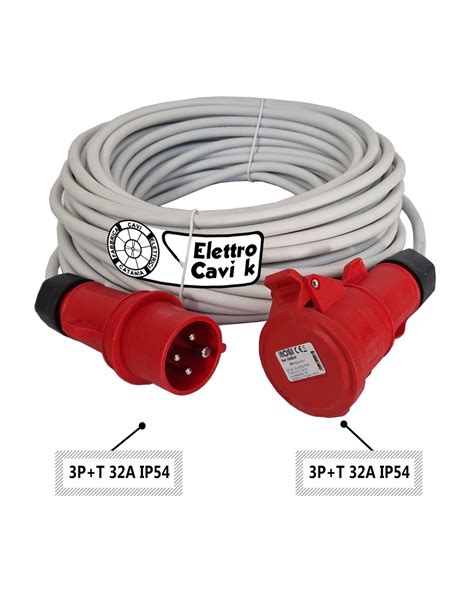 Prolunga Elettrica Industriale 32a Trifase 380v 3p T Ip54 Cavo Fror 4g4