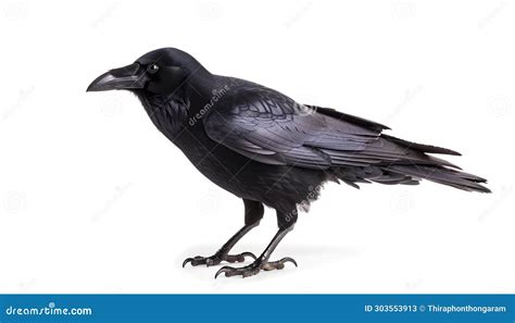Side View Of A Carrion Crow Stock Illustration Illustration Of Tree