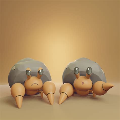 Stl File Pokemon Dwebble With 2 Poses・model To Download And 3d Print・cults