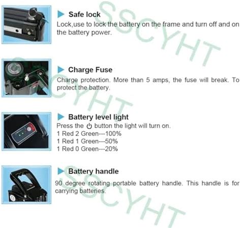 Sscyht E Bike Battery V Ah V Ah Electric Bicycle Battery Lithium Ion Battery With