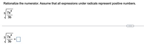 Solved Rationalize The Numerator Assume That All
