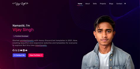 Github Itsvijaysinghmy Portfolio Complete Personal Developer Portfolio Using Htmlcss