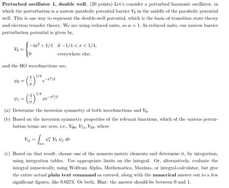 Perturbed Oscillator 1 Double Well 20 Points