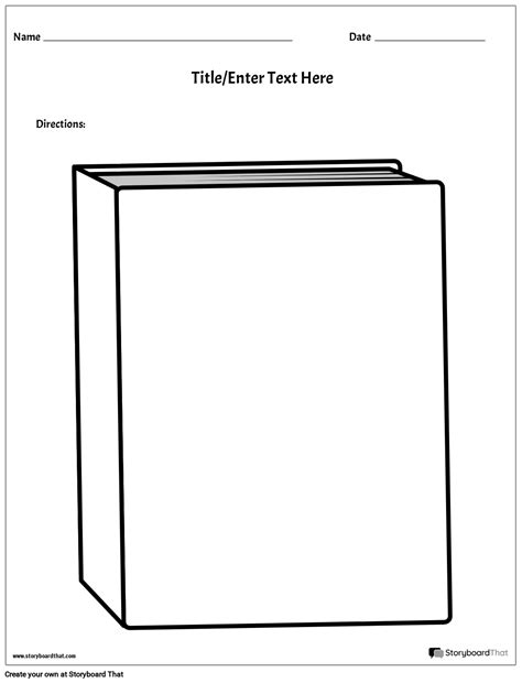 Simple One Sided Book Jacket Worksheet Template