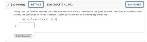 Solved Verify That The Function Satisfies The Three Chegg Com