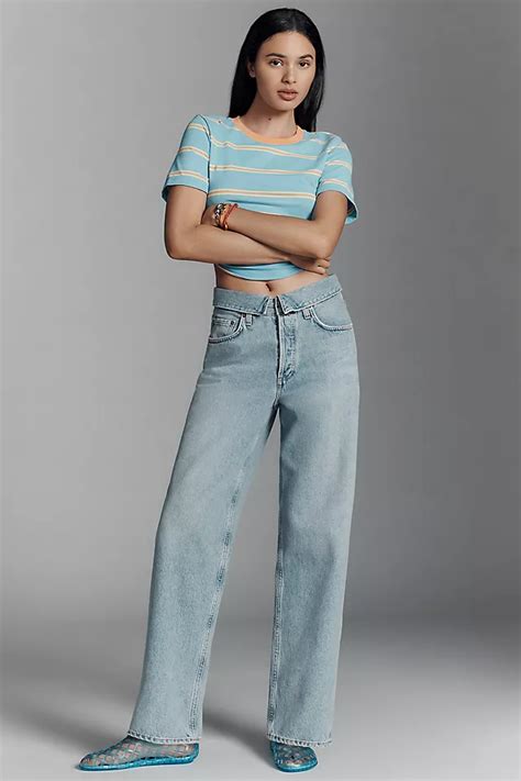 Agolde Echo High Rise Foldover Waist Tapered Jeans Anthropologie
